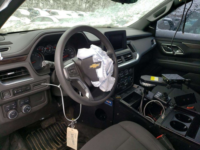 Salvage Title 2021 Chevrolet Tahoe Police Interceptor For Sale.